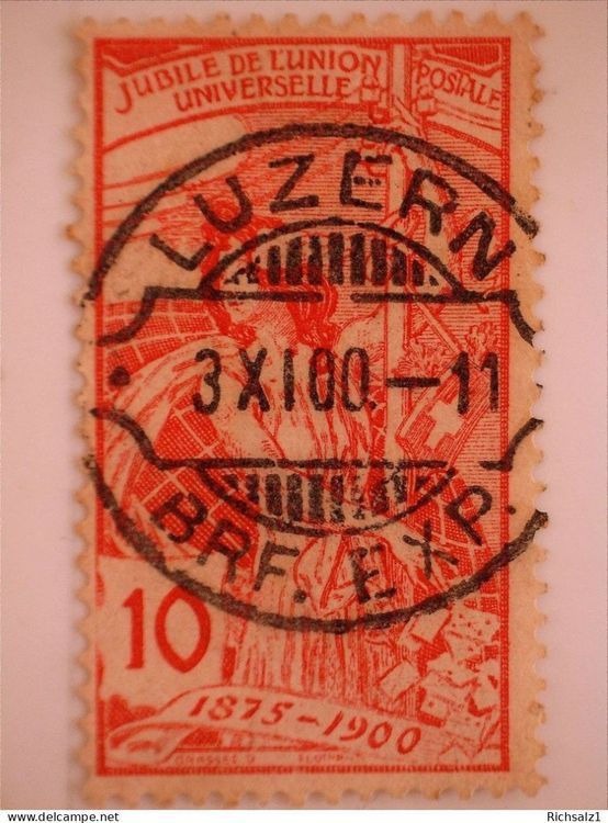 Rasierklingen LUZERN BRF.EXP. 3.10.1900 auf 10 Rp. UPU 1900 (Gebraucht) in Hefenhofen für CHF 7 ...
