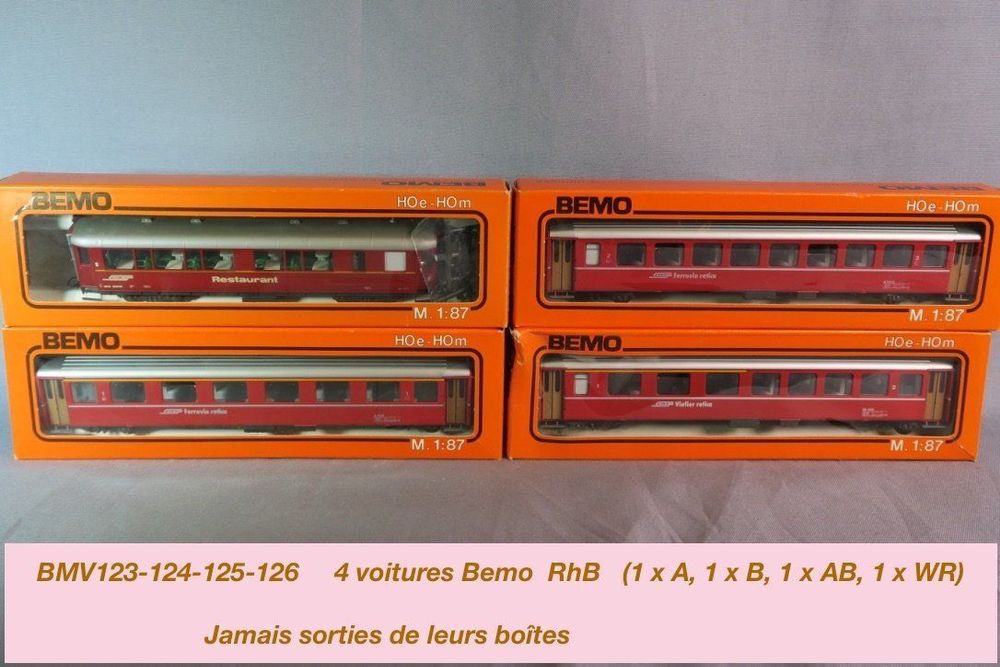 BEMO 4 voitures RhB. BML123 à 126 (Neu (gemäss Beschreibung)) in für ...