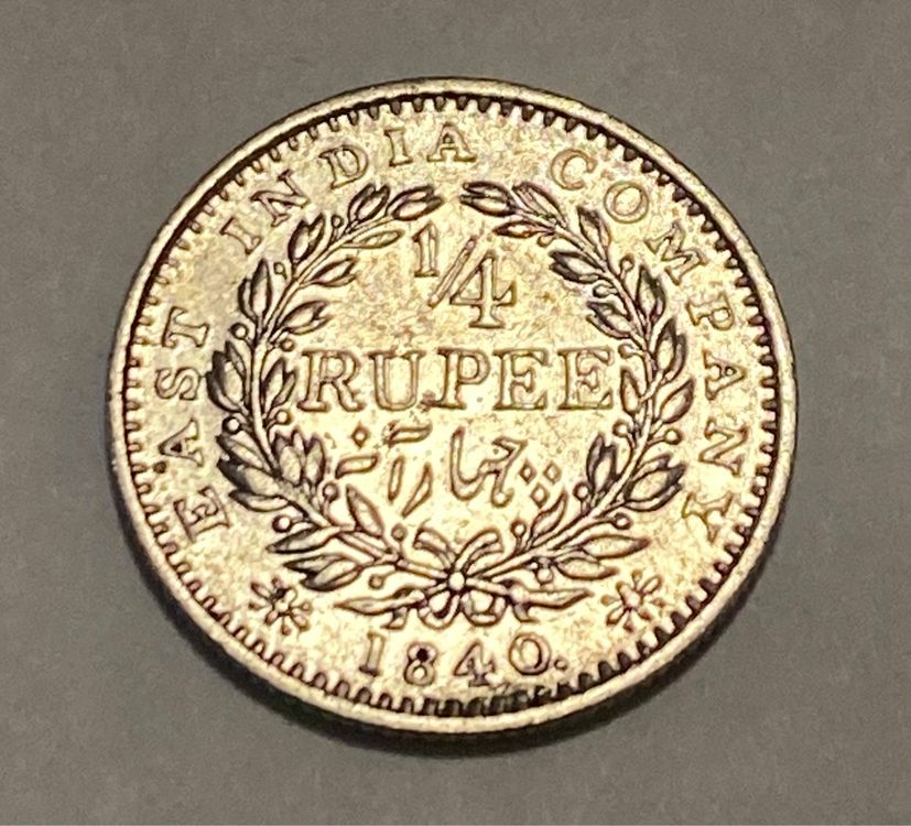 India 1/4 Rupee 1840 Rare silver coin (Gebraucht) in Zürich für CHF 19 ...
