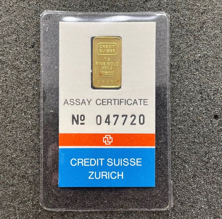 1 gramm Gold Barren Credit Suisse ovp (Neu und originalverpackt) in ...