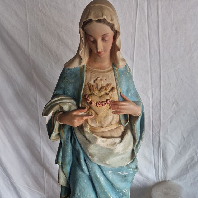 Antike Gipsfiguren Jesus & Maria, ca. 65cm hoch, 1950er | Kaufen auf ...