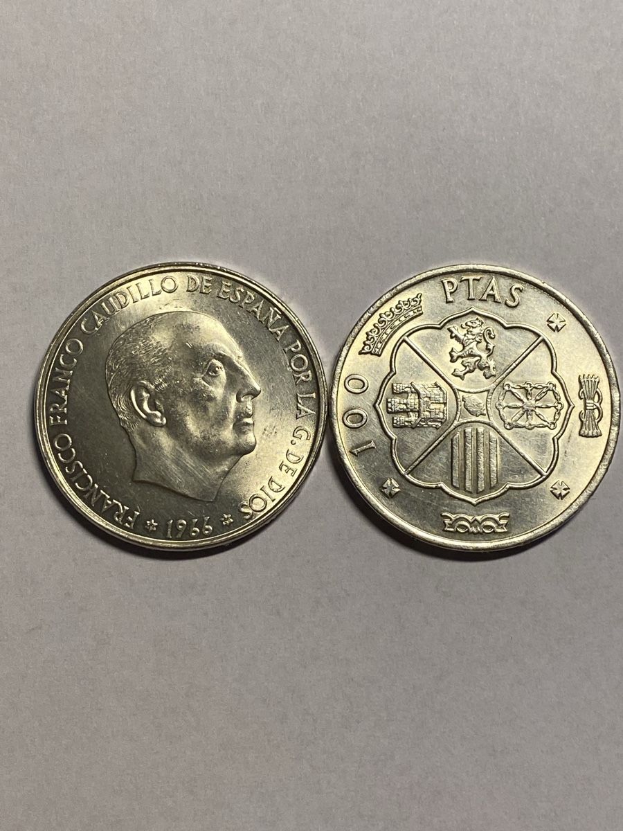 Espagne, 100 Pesetas 1966 argent (Neuf (Voir description)) à Corsier ...