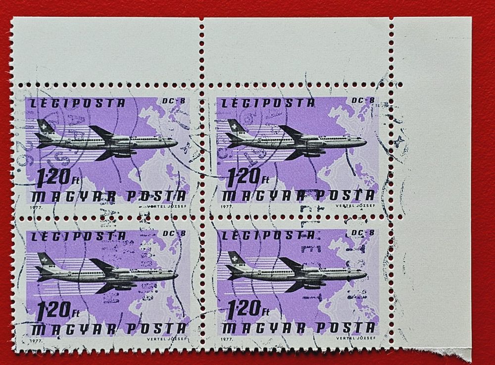 UNGARN FLUGPOST MIT SWISSAIR DC 8 4ER BLOCK 1977 ET | Kaufen auf Ricardo
