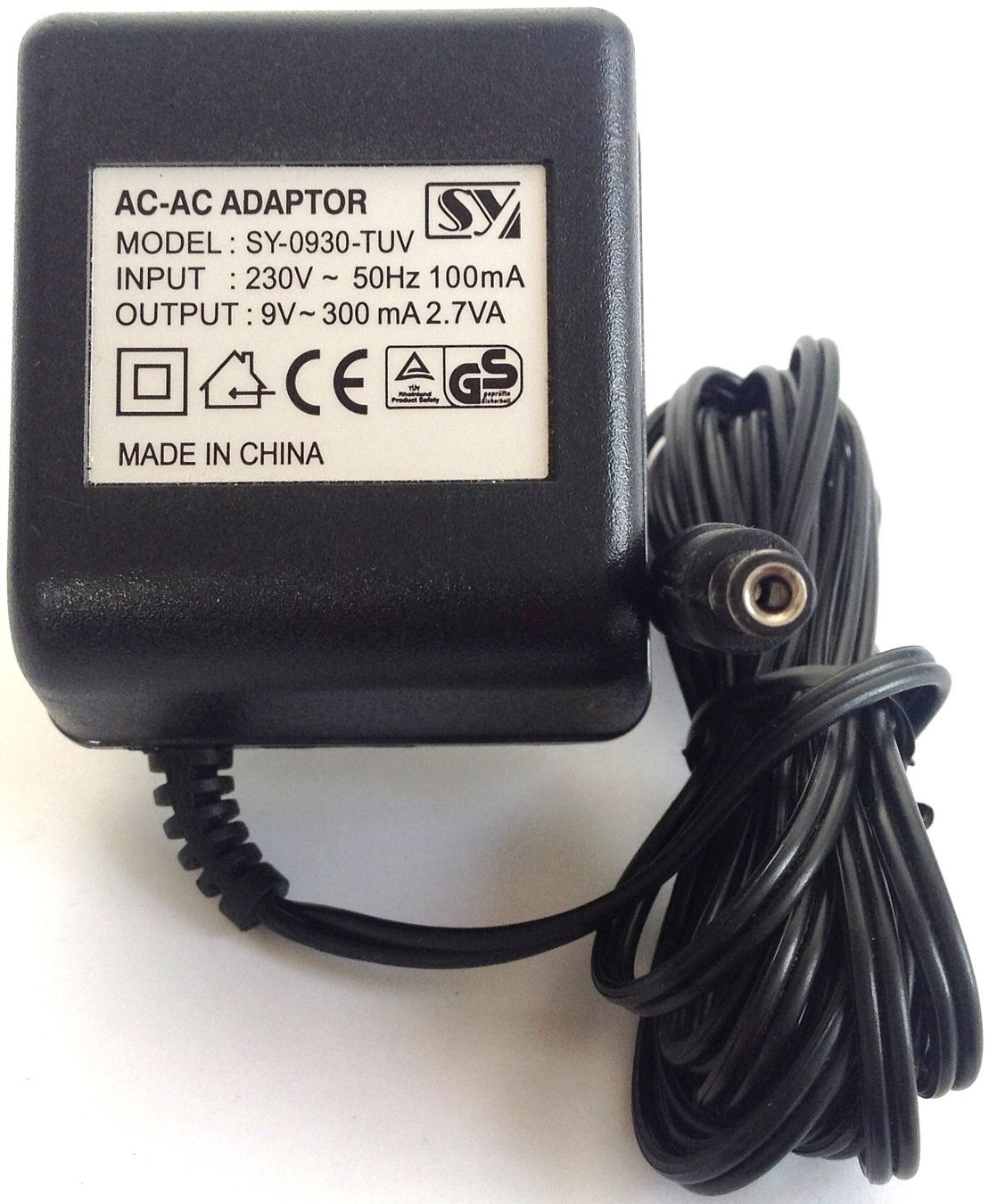 AC-AC Adaptor SY-0930-TUV 9V 300mA 2,7VA Netzteil ext. (Gebraucht) in ...