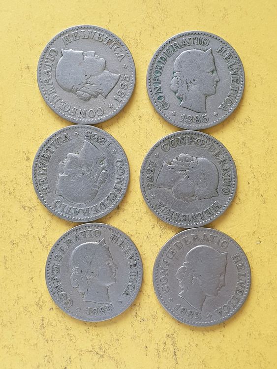 6 X 10 Rappen 1885 nicht geputz (Gebraucht) in luzern für CHF 7.6 – mit Lieferung auf Ricardo kaufen