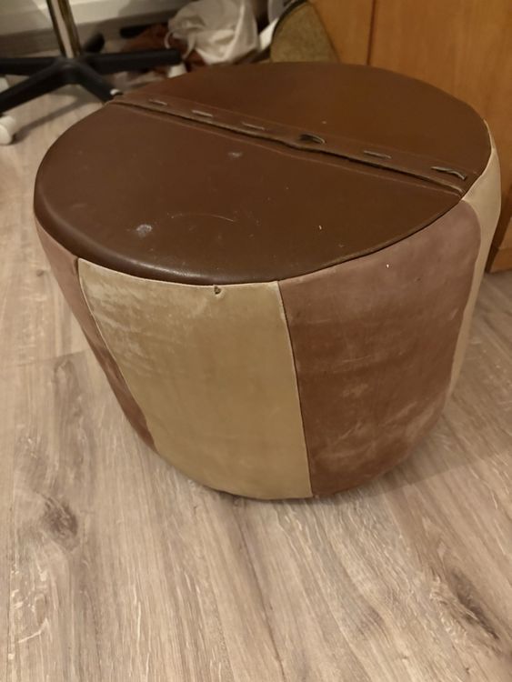 Vintage Leder Pouf / Hocker - Braun Töne (Gebraucht) in Basel für CHF 1 – nur Abholung auf ...