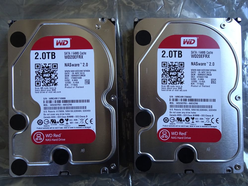WD Red 4TB (2x 2TB) NAS HDD Festplatten - WDC WD20EFRX (Gebraucht) in ...