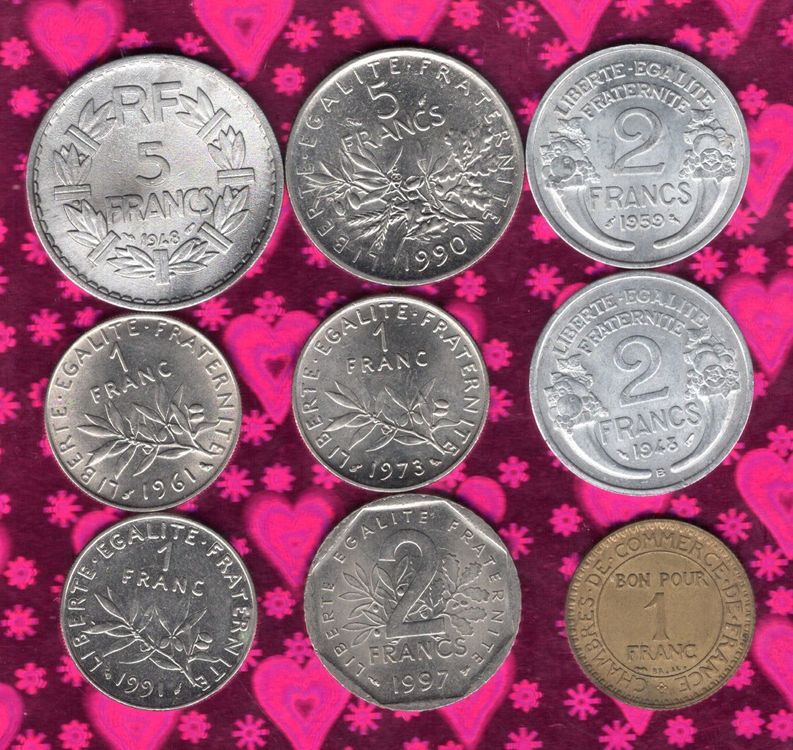 France münzen 9 stück nice grading AU-UNC (Gebraucht) in Leibstadt für ...