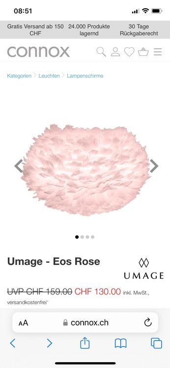Eos Lampe (rosa) NEU (Neu und originalverpackt) in Oberrieden für CHF ...