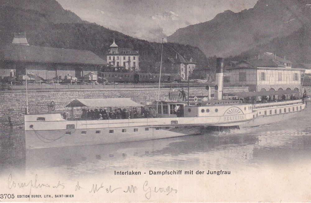Interlaken BE - Dampfschiff "HELVETIA" um 1903 (Gebraucht) in Niedergesteln für CHF 6.9 – mit ...