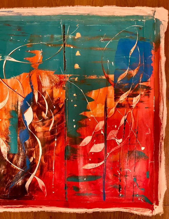 Grosses Original Acryl Gemälde XXL bunt, 80 x 160cm, neu | Kaufen auf Ricardo