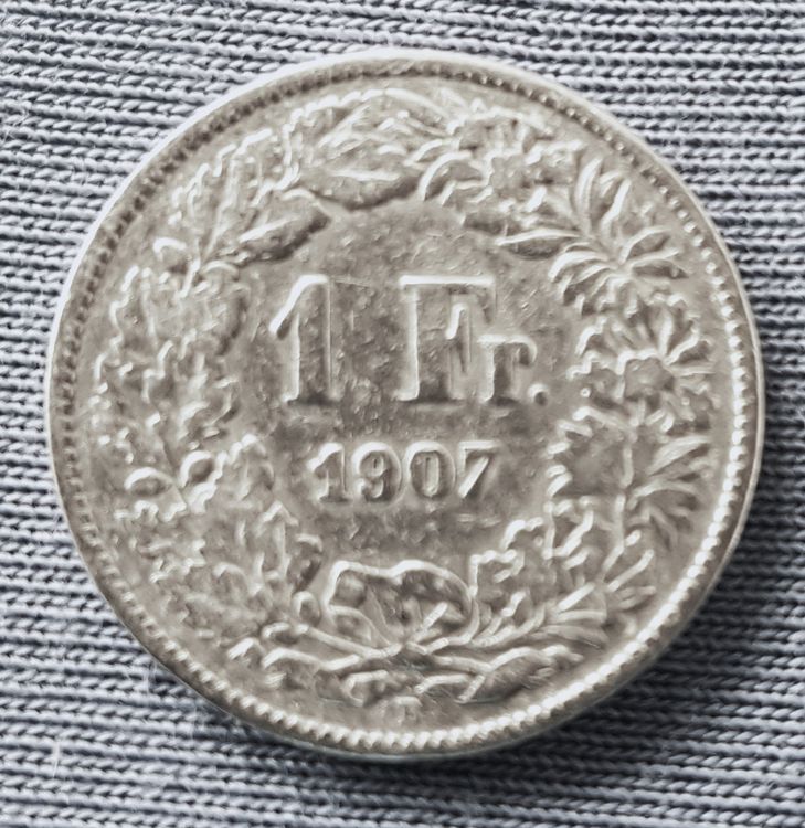 1 Franken 1907 uralte sehr rare Silbermünze ab nur 1 Fr !!! (Gebraucht) in Camignolo für CHF 7.5 ...