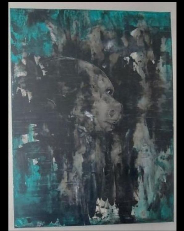 Gemälde, Gorilla von mir selbstgemalt 60×80 (Gebraucht) in Riehen für CHF 140 – mit Lieferung ...