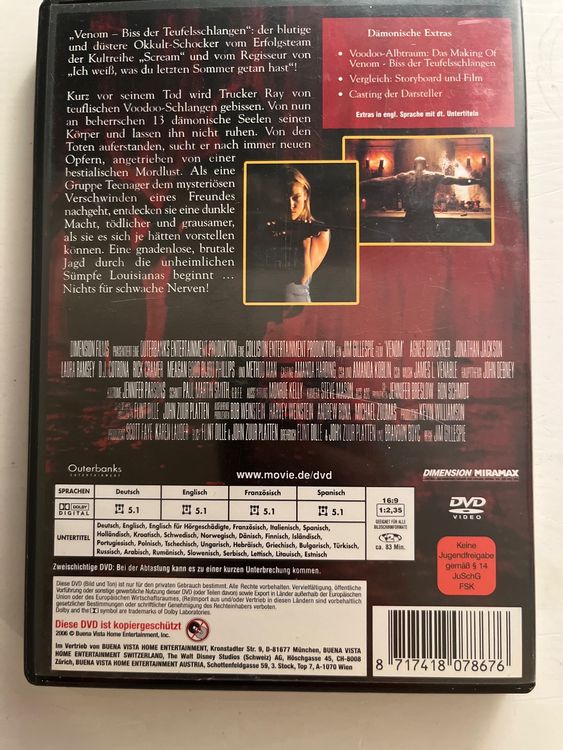 Venom, Biss der Teufelsschlangen (2006), DVD 📀 (Neu (gemäss Beschreibung)) in Sierre für CHF 1. ...