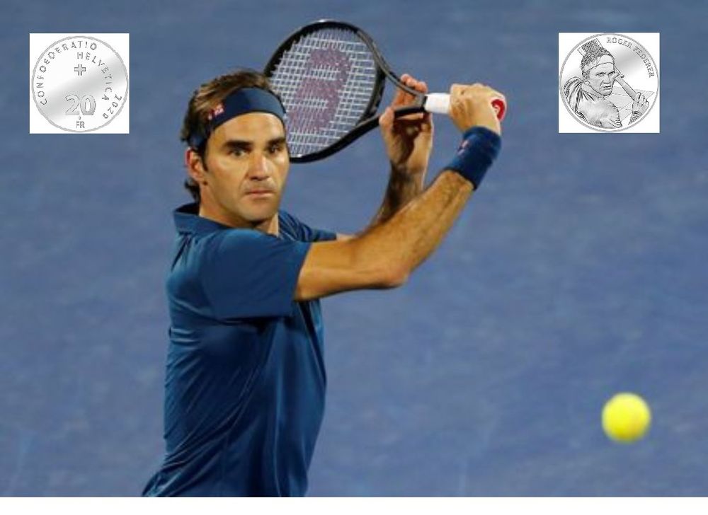 20 Fr Silber Münze CH Roger Federer unzirkuliert prägefrisch | Kaufen ...