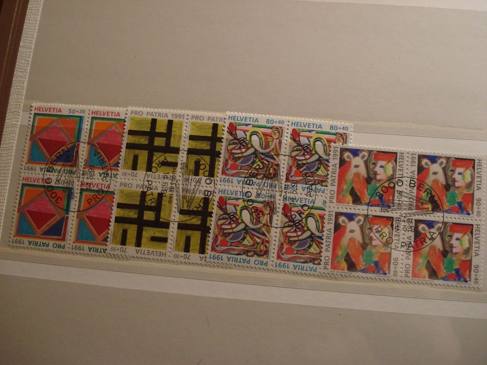 Pro Patria Satz 1991, 4erblock, ET-Stempel, mit Gummi (Gebraucht) in Niederwil AG für CHF 1 ...