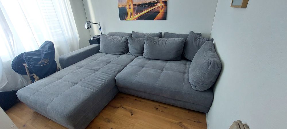 Ecksofa Bettsofa mit Bettfunktion + Stauraum grau | Kaufen auf Ricardo