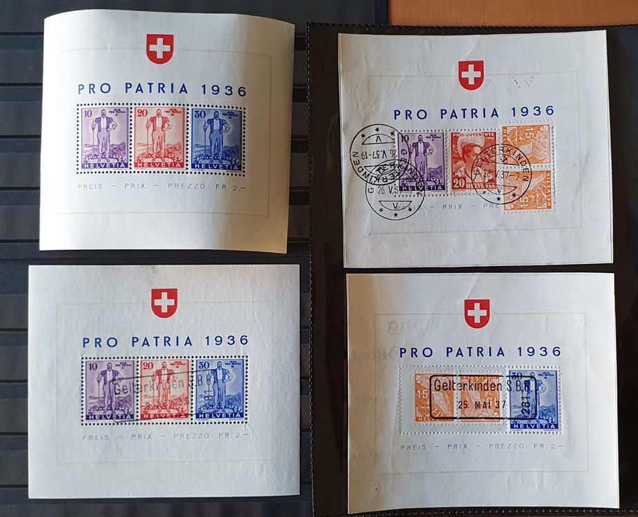 1936 W8 Pro Patria Block 4 Variante (Gebraucht) in Kreuzlingen für CHF 80 – mit Lieferung auf ...