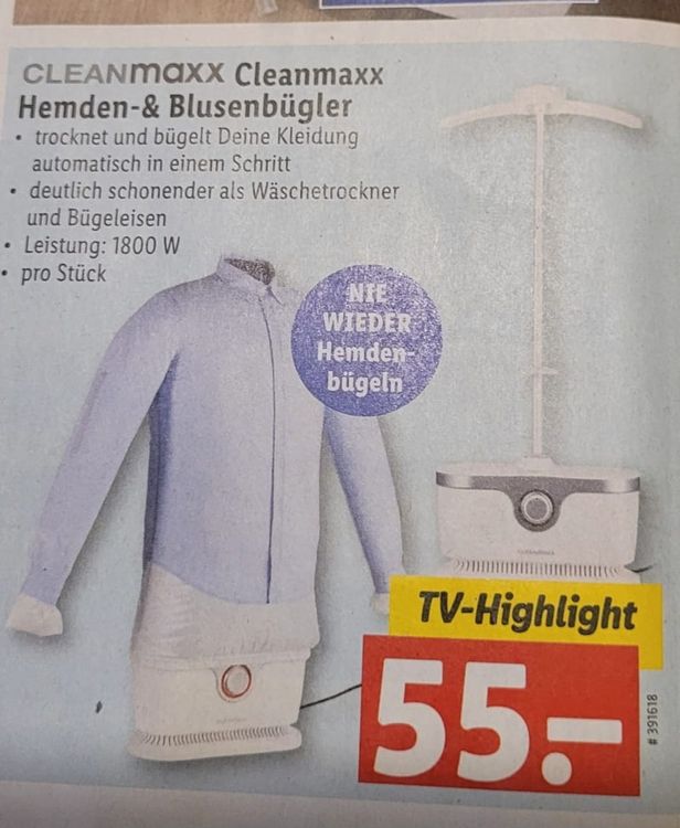 Cleanmaxx Hemdenbügler (Neu (gemäss Beschreibung)) in Ebikon für CHF 50 ...