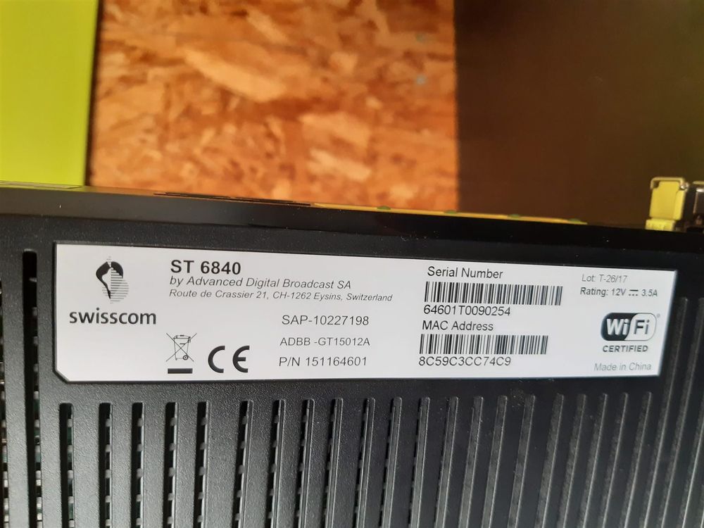 Router swisscom ST 6840 (Gebraucht) in Rebeuvelier für CHF 1 – mit ...