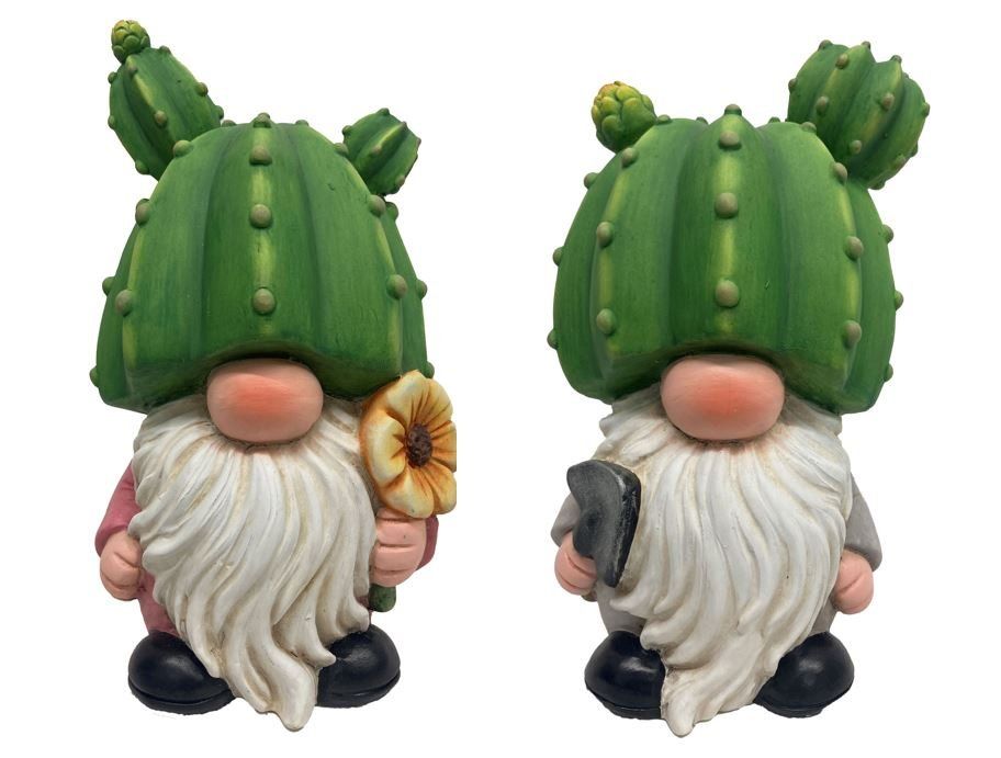 2er Set Gartenwichtel Kaktus Schaufel & Blume 23 cm (23571) (Neu und originalverpackt) in ...