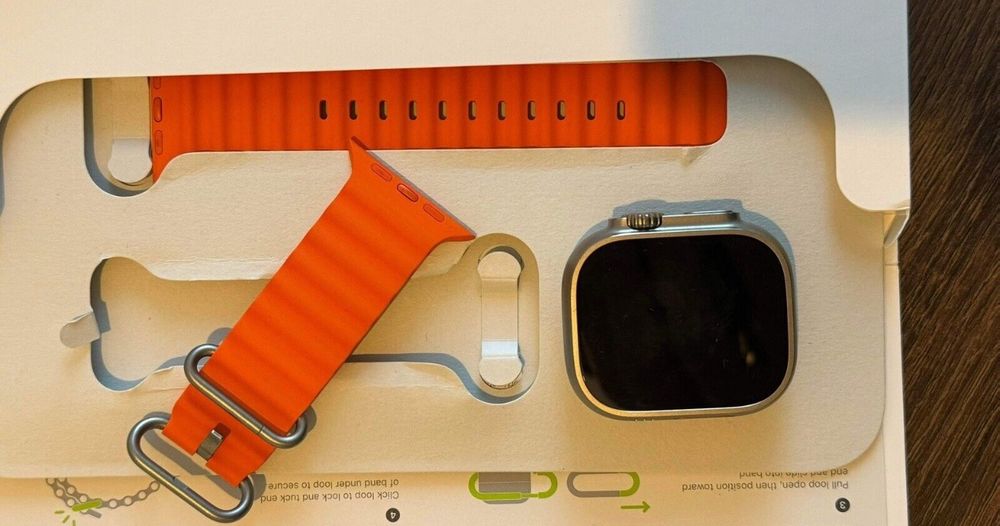 Apple Watch Ultra 2 49 mm Titan Case mit Ocean Band - orange (Neu und ...