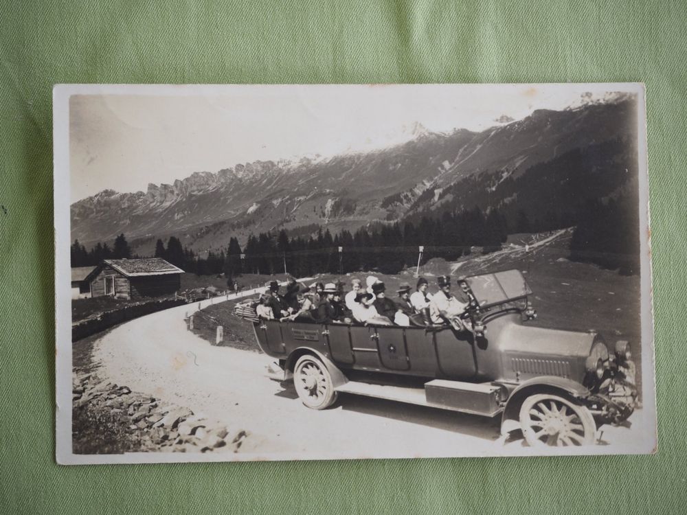 AK Postauto Chur-Lenzerheide, Oldtimer mit Passagieren, | Kaufen auf Ricardo