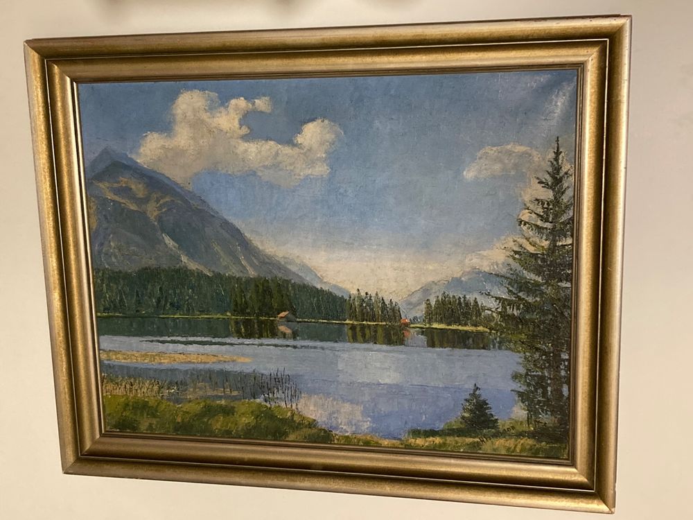 H. Portmann Landschaftsgemälde mit See, Wald und Berge (Gebraucht) in Hirzel für CHF 75 – mit ...