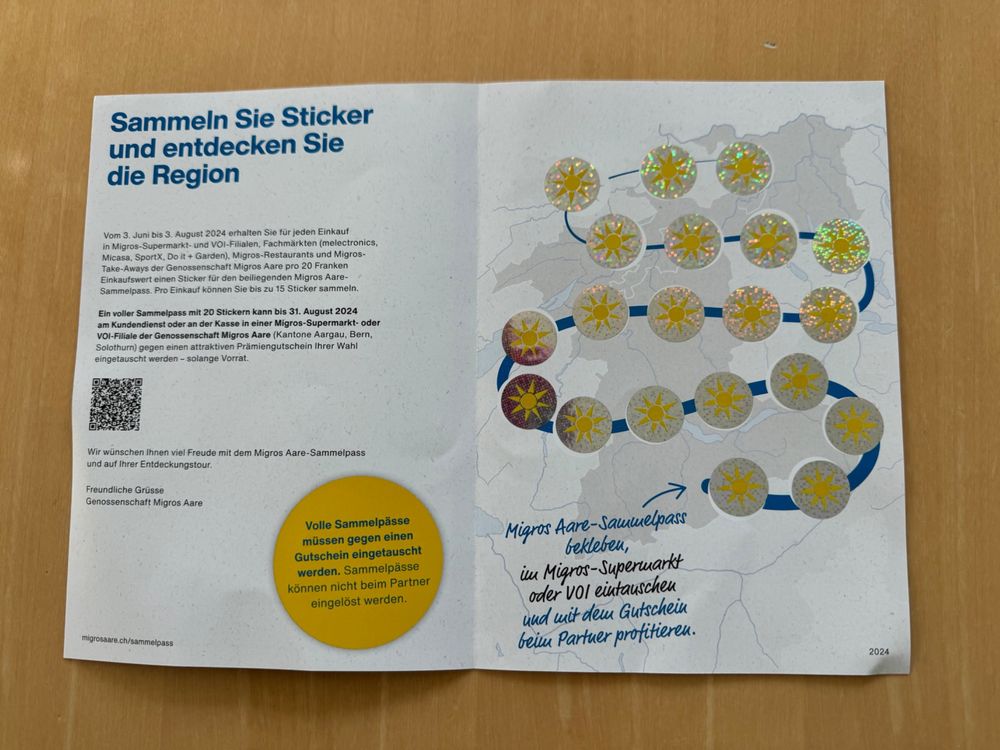 Migros Aare-Sammelpass voll mit Sticker | Kaufen auf Ricardo