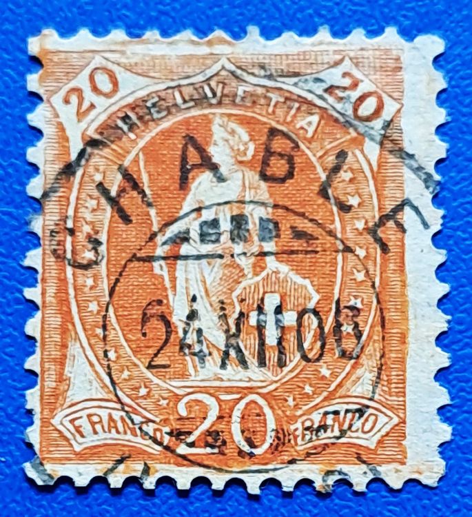 Steh. Helvetia 20 Rp.rotor.Kat.86A Ret.8/II + Plattenbruch (Gebraucht) in Zürich für CHF 15 ...