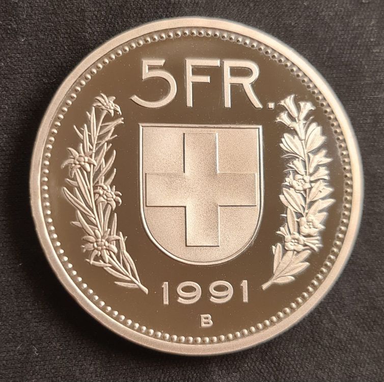 5 Franken 1991 PP "vertiefte Randschrift" | Kaufen auf Ricardo