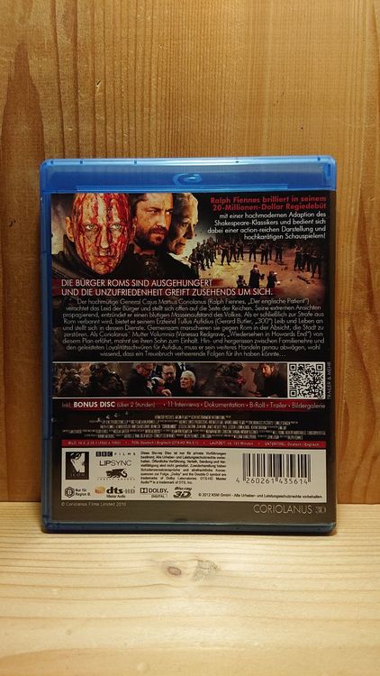 CORIOLANUS in 3D Blu-Ray mit Ralph Fiennes (Gebraucht) in Wilderswil ...