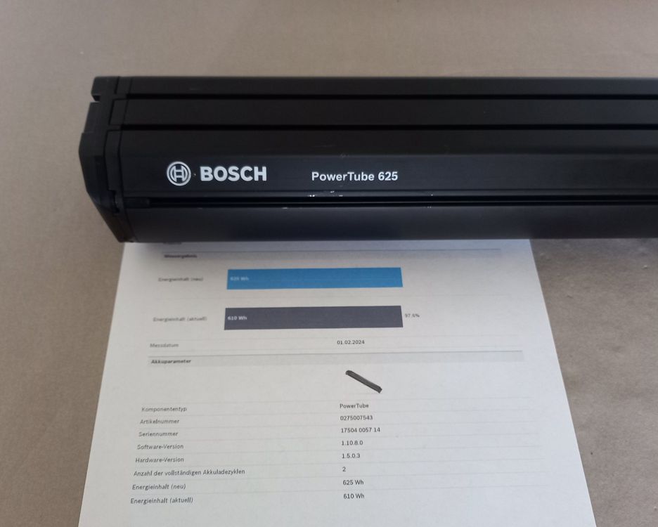Bosch PowerTube 625 horizontal - 610Wh 97.6% mit Messbericht | Kaufen ...