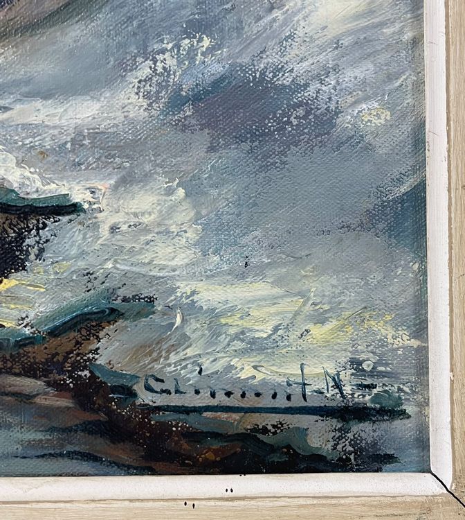 Max Clément (1912-1995) Gemälde - Winterlandschaft mit Fluss (Gebraucht ...