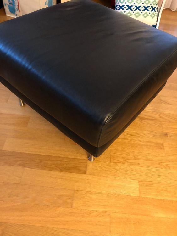 Sofa Hocker Leder schwarz | Kaufen auf Ricardo
