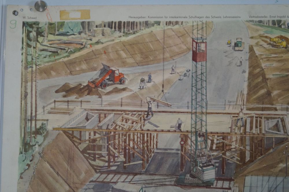 Schulwandbild Strassenbau Werner Schaad /ix (Gebraucht) in Härkingen ...