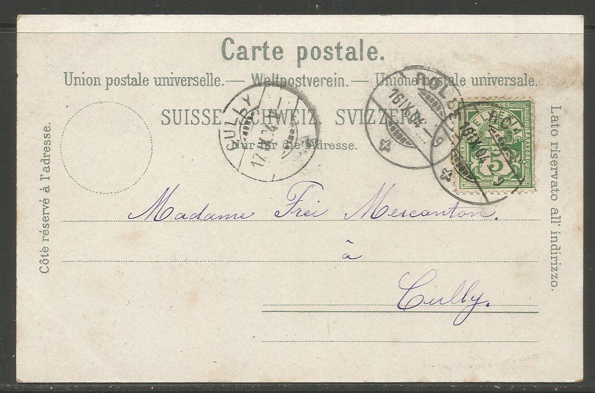Carte P de 1904 ( Souvenir de Mont sur Rolle ) (Gebraucht) in La ...
