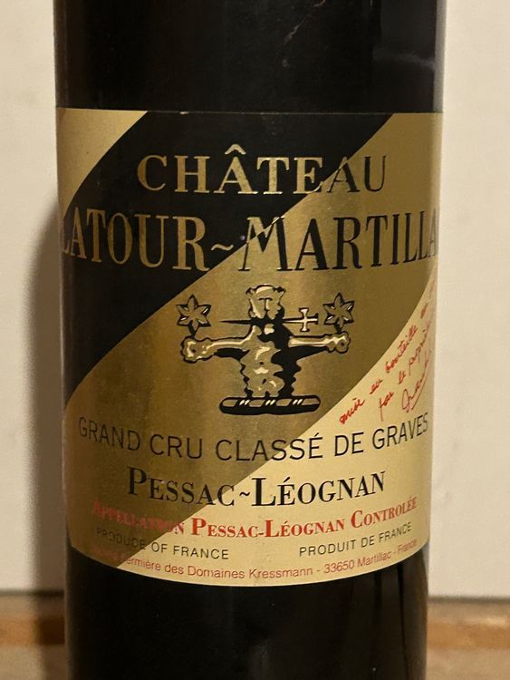 Château La Tour Martillac rouge 1995 Pessac-Léognan (Neuf (Voir ...