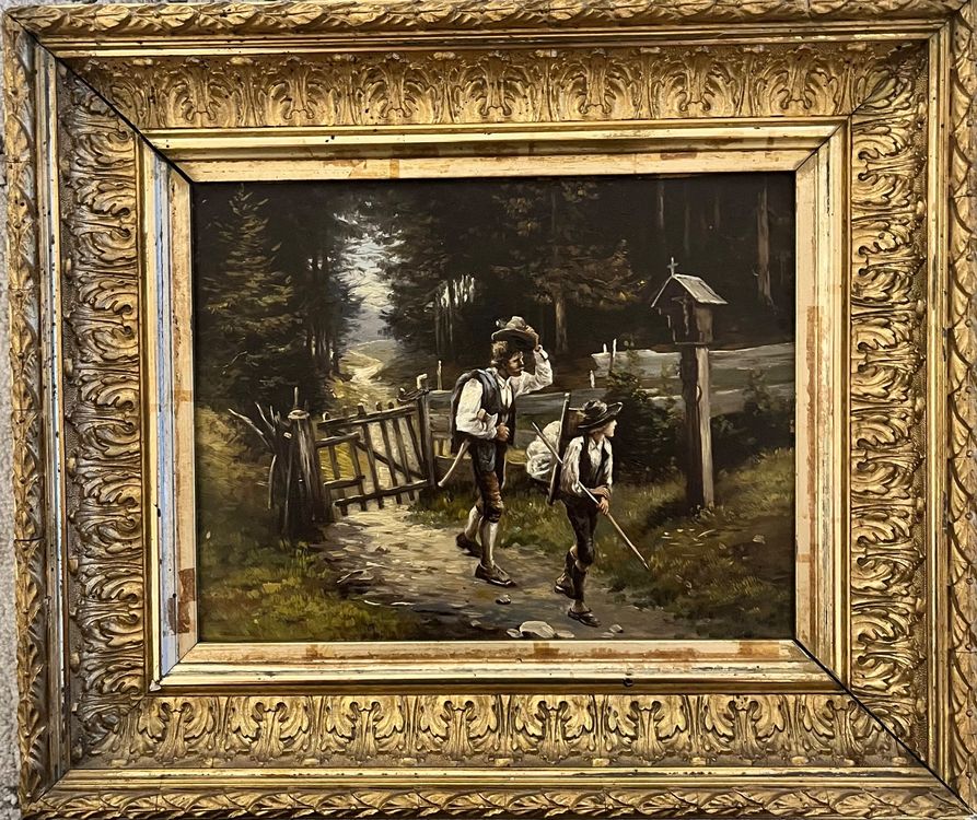 2 Personen in Wald - Gemälde (Gebraucht) in Hochdorf für CHF 15 – mit Lieferung auf Ricardo kaufen