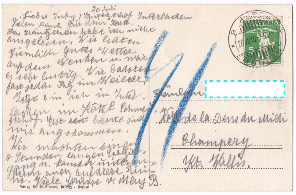 AK 1910 Ruine Unspunnen Interlaken, Bahnpost n. Champery VS (Gebraucht ...