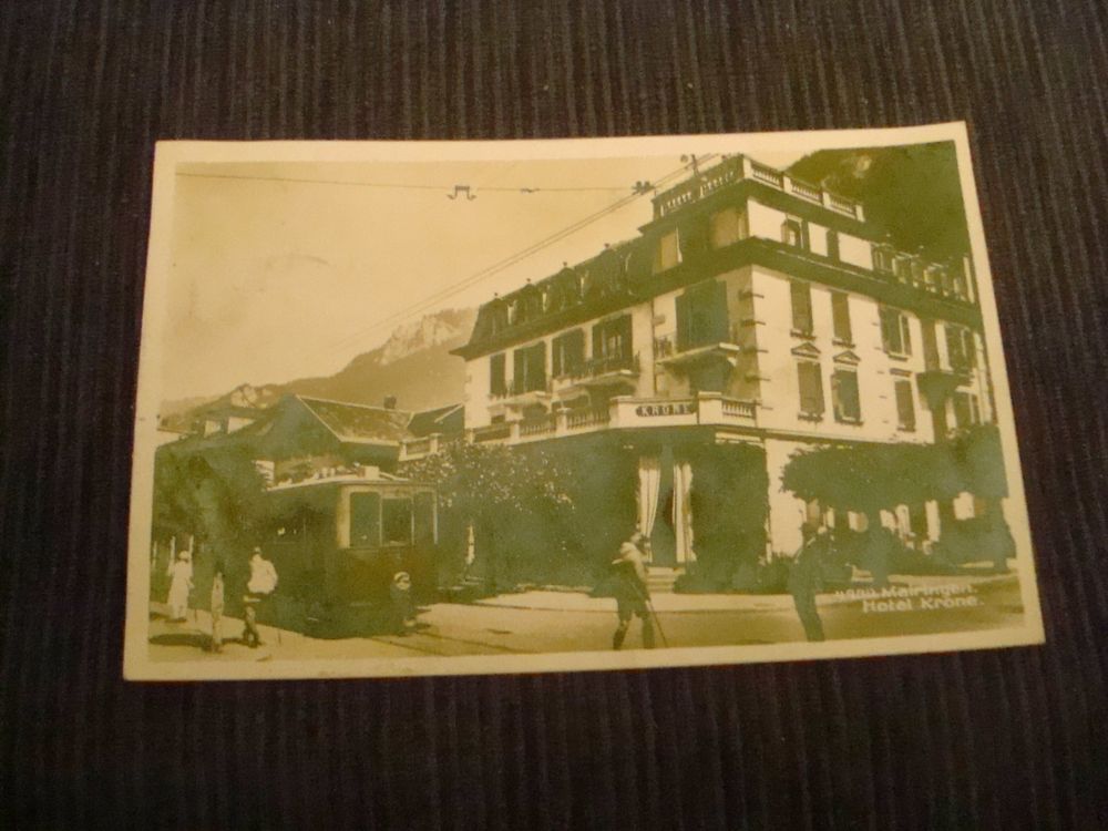 AK Meiringen - Hotel Krone mit Strassenbahn - 1929 (Gebraucht) in Neuenegg für CHF 48.8 – mit ...