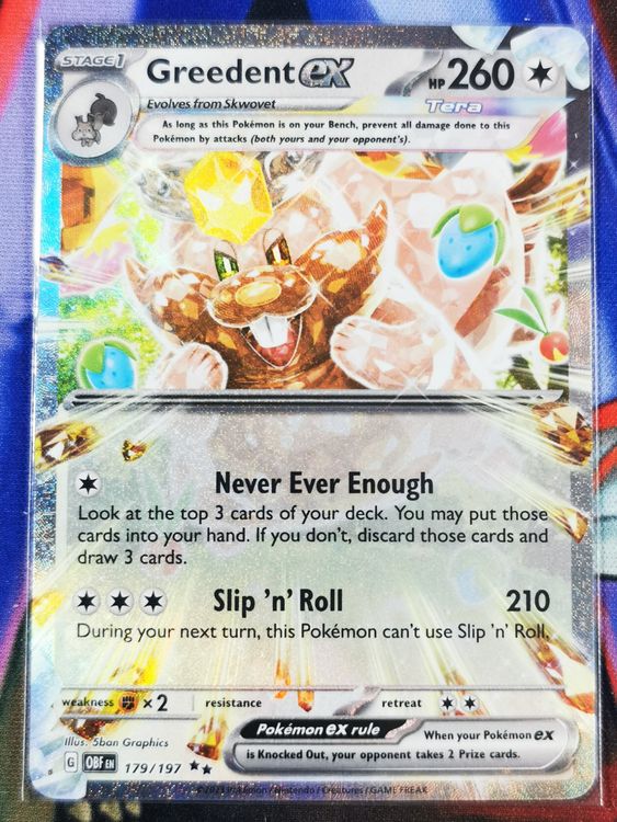 Pokemon Greedent ex 179/197 Obsidian Flames EN (Neu (gemäss ...