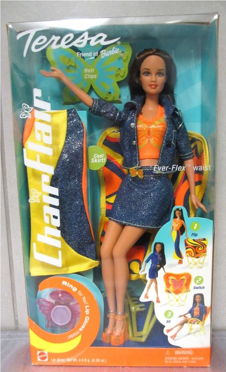 2002 Mattel Chair Flair Barbie Teresa Brünet Puppe mit Stuhl | Acheter ...