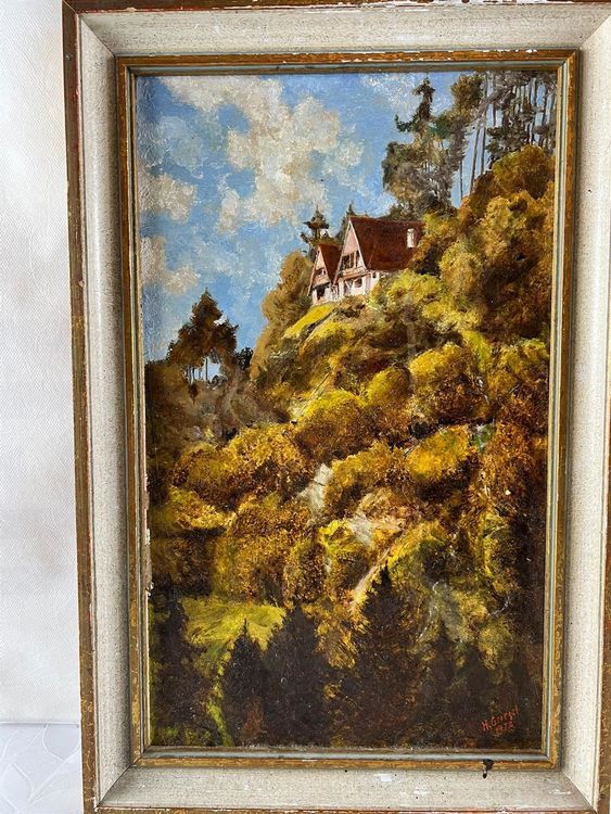 Tolle Aussicht auf Haus, Gemälde Sig. | Kaufen auf Ricardo