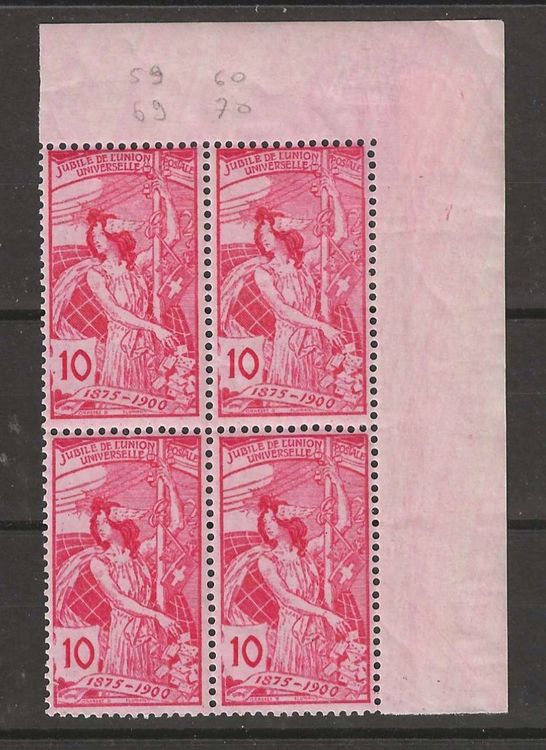 1900 : Nr. 78A im Viererblock ** - KP 200.-- (Neu (gemäss Beschreibung)) in Gümligen für CHF 35 ...