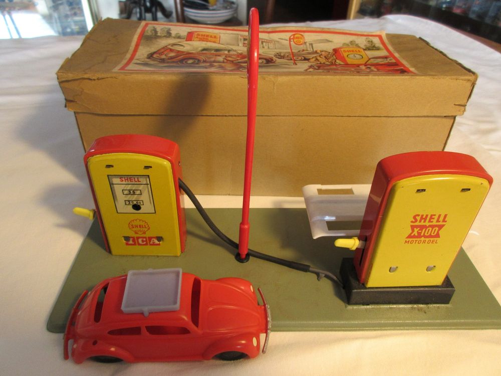 Shell Blech Spielzeug - Garage mit Originalschachtel (Gebraucht) in für ...