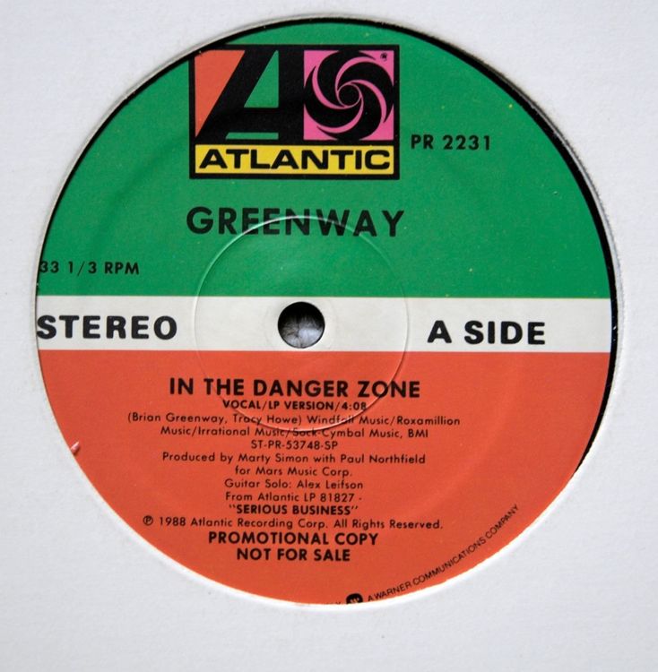 Greenway – In The Danger Zone - LP ♪ GEWASCHEN 1988 (Neu (gemäss ...