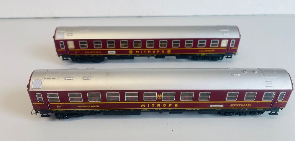 Mitropa Schicht 1x Speisewagen, 1x Schlafwagen H0 (Gebraucht) in ...