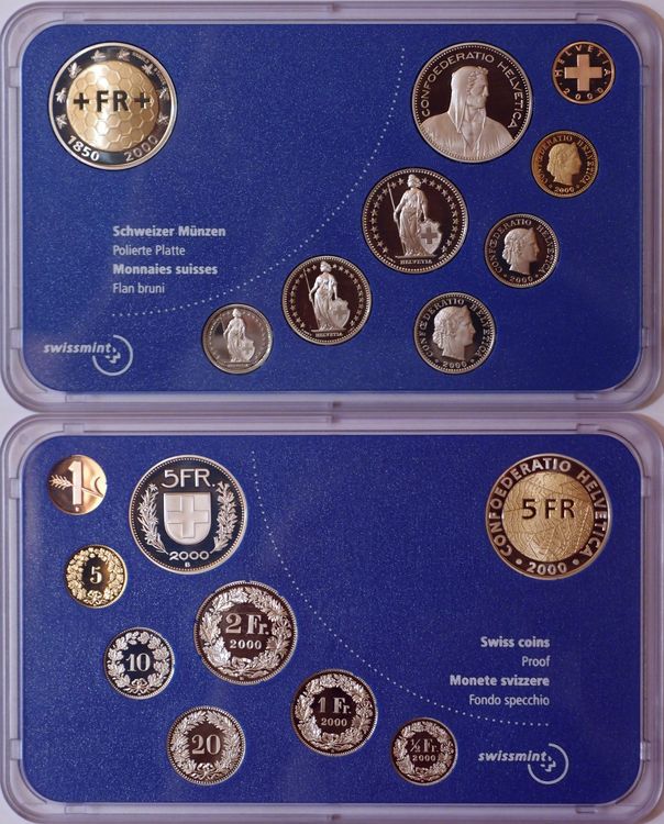 Münzsatz 2000 PP 150 Jahre Schweizer Franken (Neu (gemäss Beschreibung)) in Basel für CHF 1050 ...