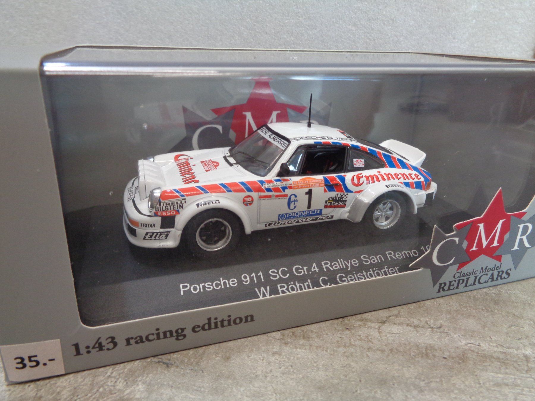 CMR 1:43 Porsche 911 SC Gr.4 Rallye San Remo Walter Röhrl (Neuf avec ...